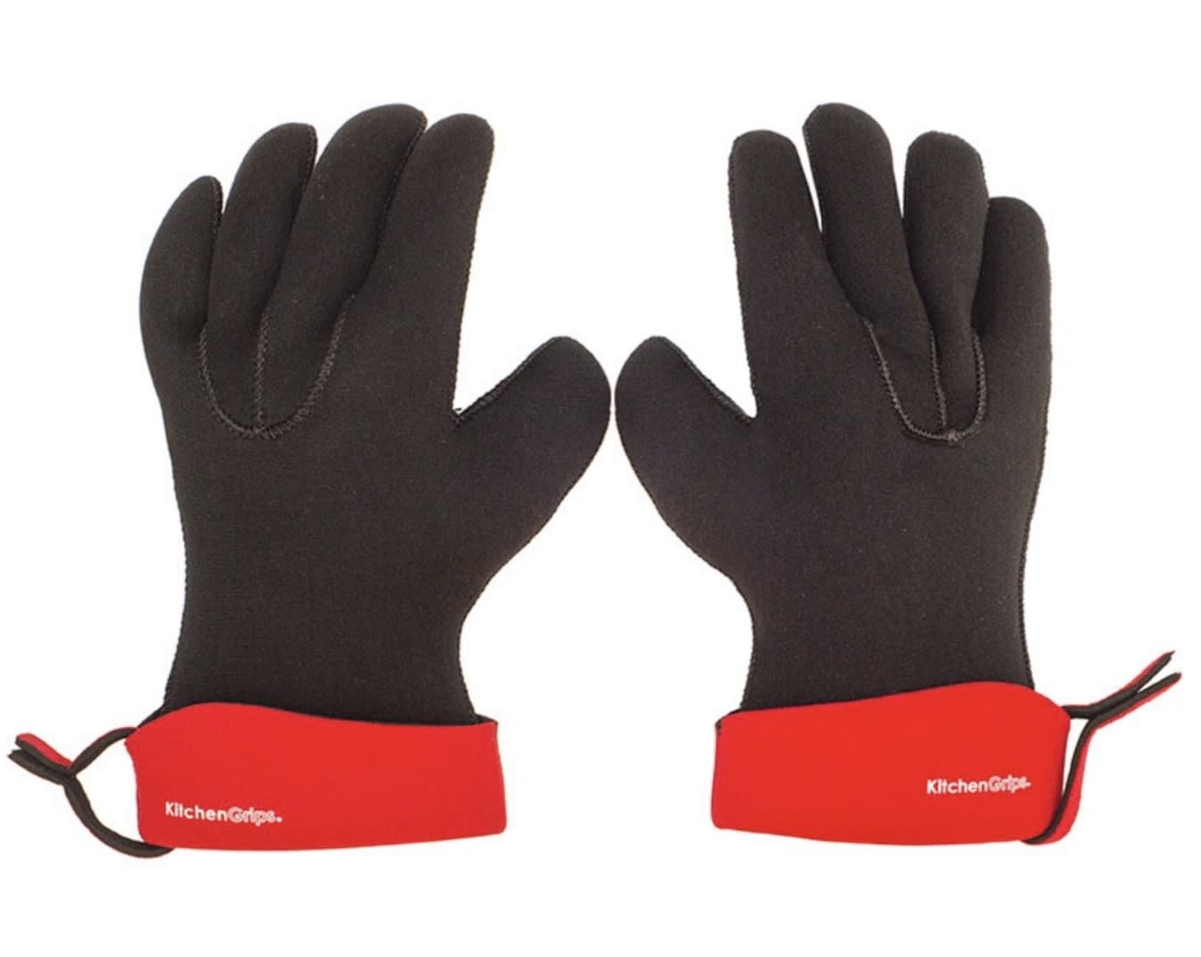 KITCHEN GRIPS Chef's Glove 5-Finger Large - Cherry / Black - Kitchen ...