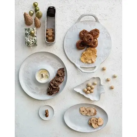 CREATIVE CO-OP CREATIVE CO-OP Tree Shaped Plate w/ Tree Design ...