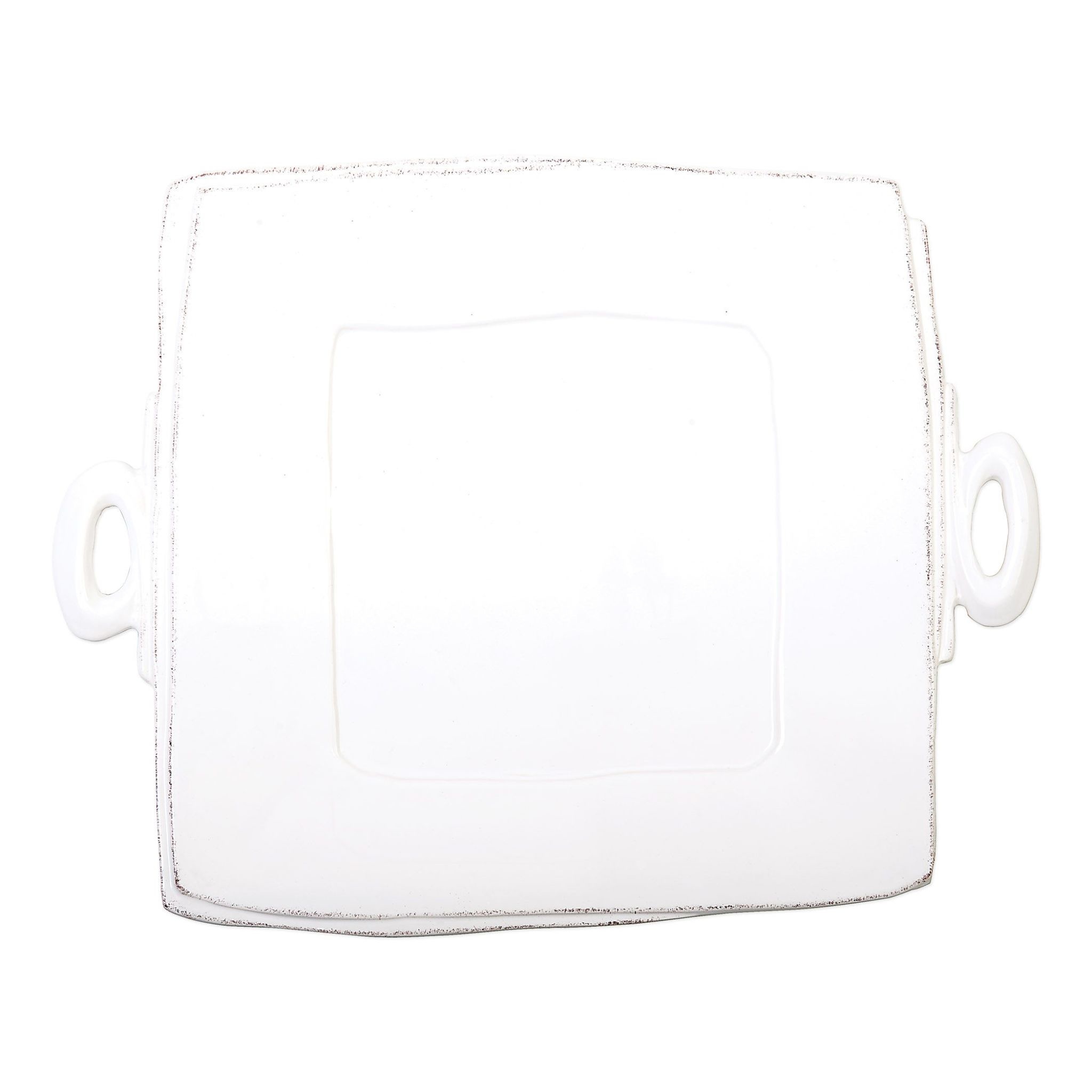 Lastra White Handled Square Platter - Avondale Gift Boutique