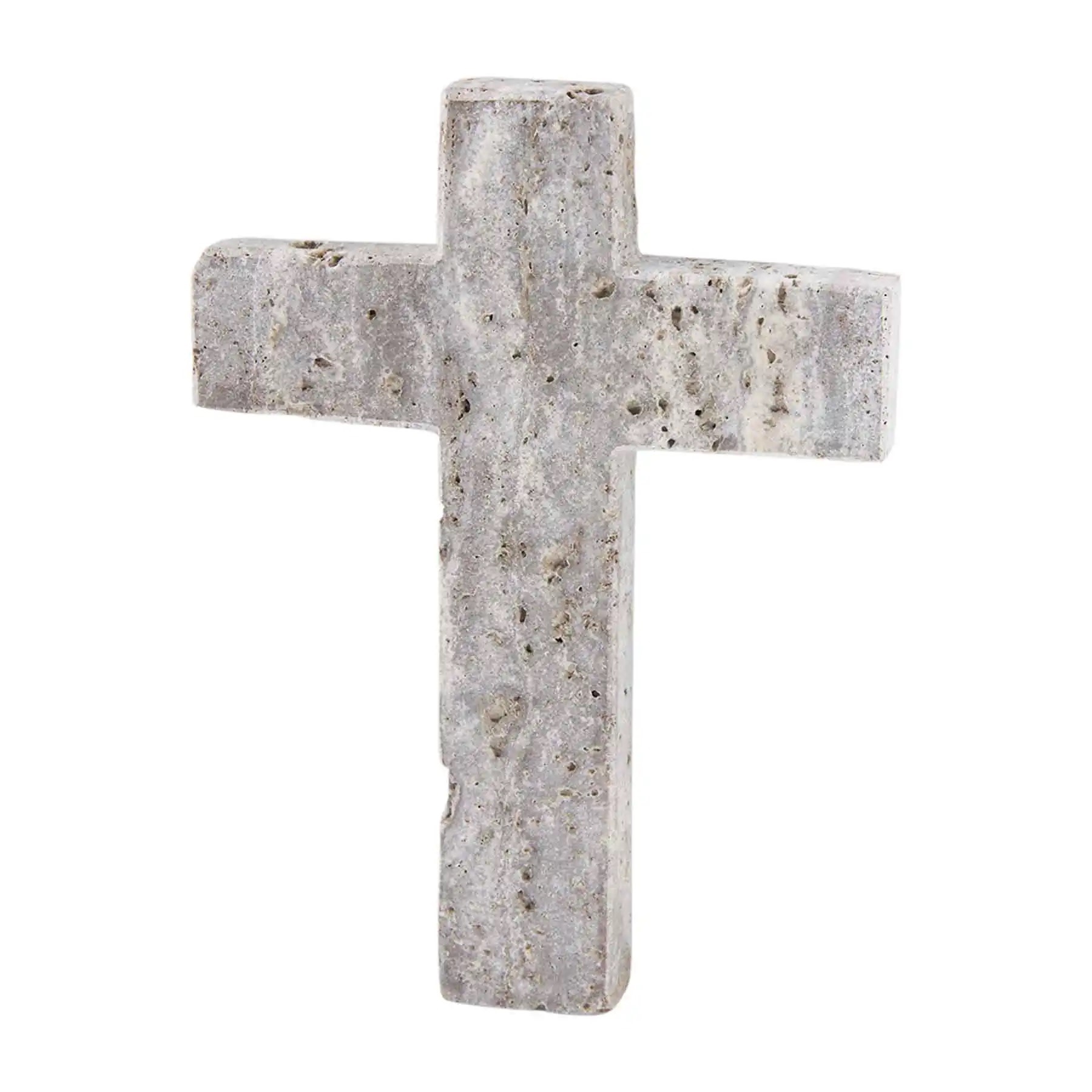 Gray Travertine Cross - Avondale Gift Boutique