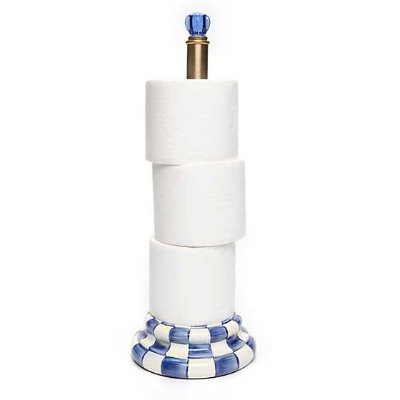 Royal Check Enamel Toilet Tissue Storage - Avondale Gift Boutique