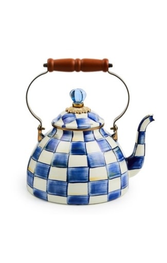 royal check 3 quart tea kettle - Avondale Gift Boutique