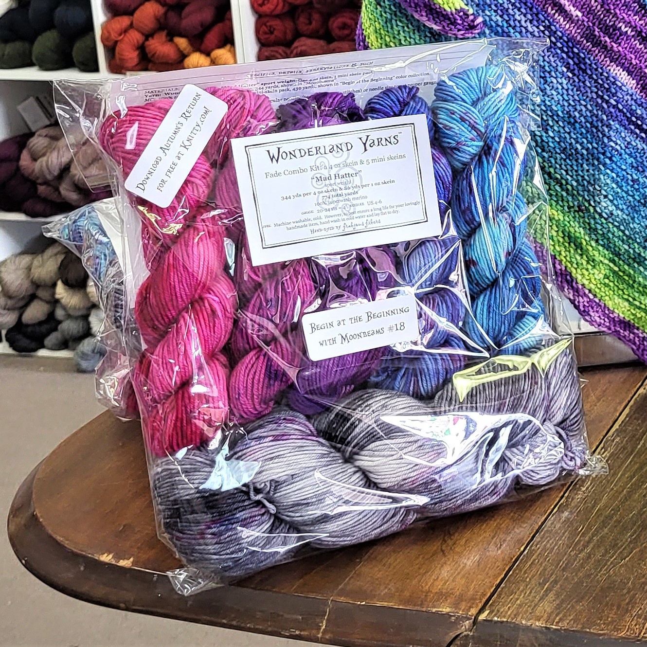 Wonderland Yarns Mad Hatter Fade Combo Shawl Kit #18 Begin at the ...