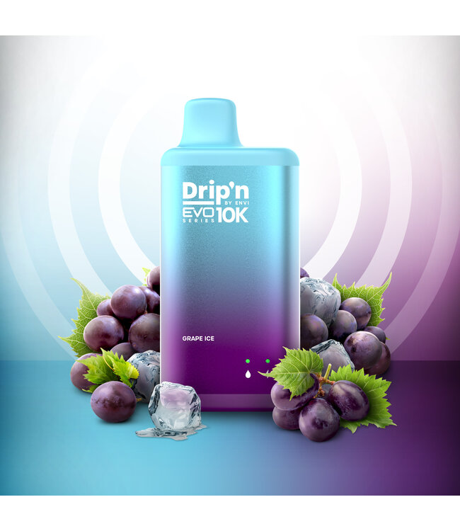 Drip'n EVO 10K 10,000 Puff Disposable (single) Grape Ice - Vaporwave