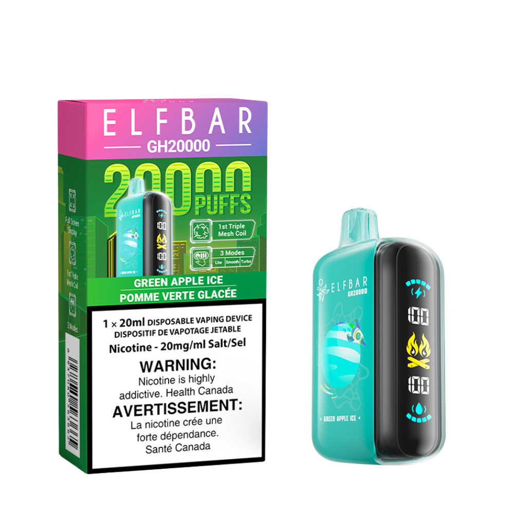 ELF BAR 20,000 Puff Disposable 20ml Green Apple Ice (ONTARIO) - Vaporwave
