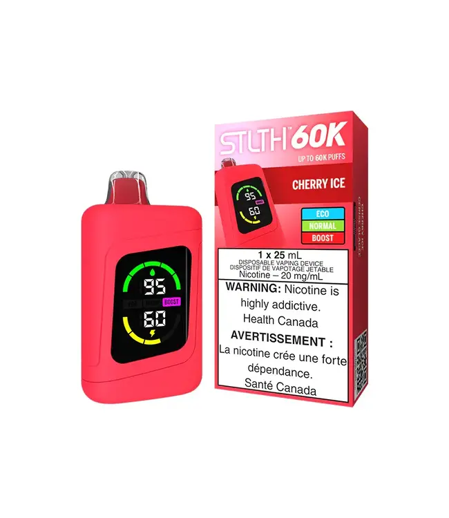STLTH 60K 60,000 Puff Disposable (single) Cherry Ice (ONTARIO) - Vaporwave