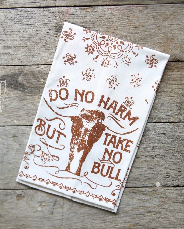 Take No Bull Paisley Print Tea Towel - Blanton-Caldwell