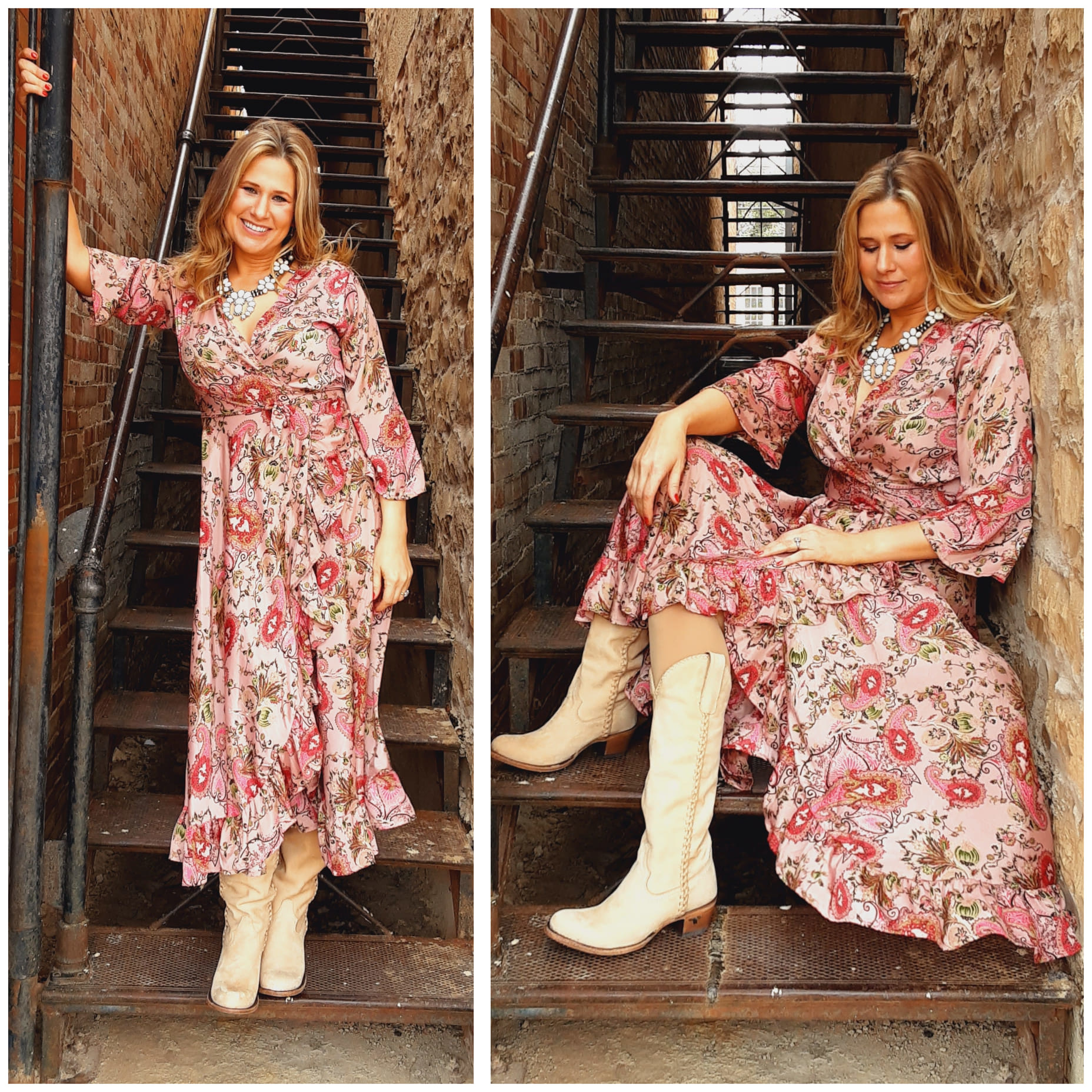 Blush Wrap Maxi Dress - Blanton-Caldwell