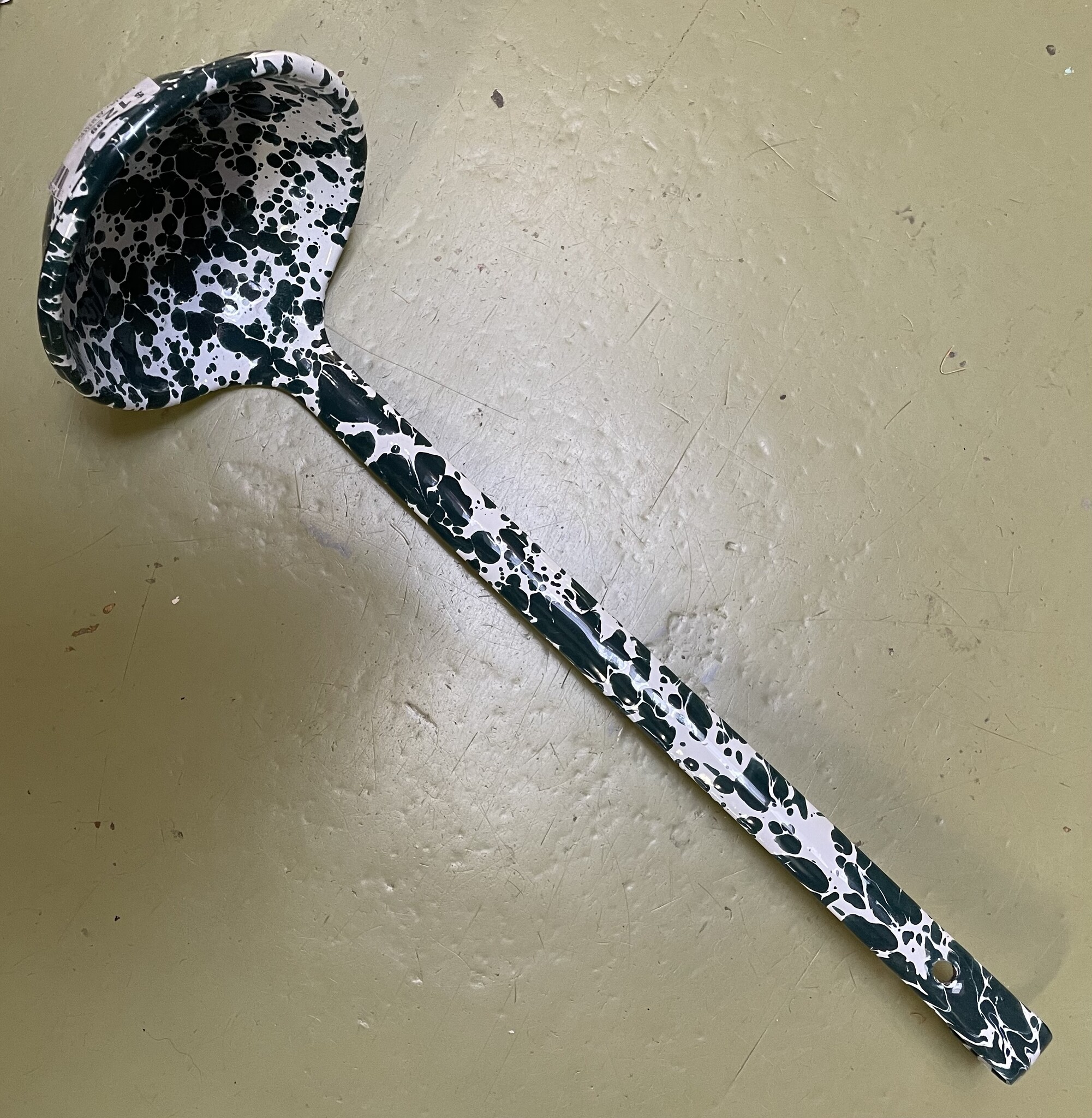 Enamelware Ladle Splatterware Hunter Green - Blanton-Caldwell