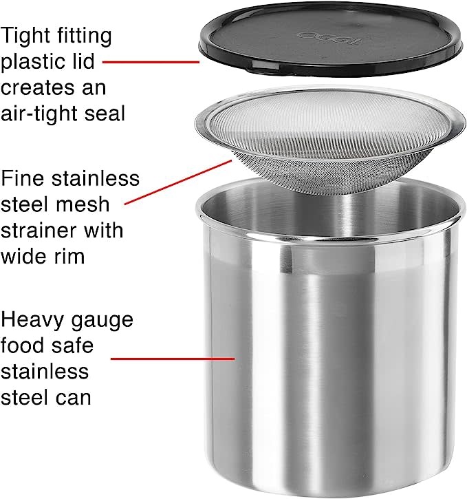 Stainless Jumbo Grease Can 4qt - Blanton-Caldwell