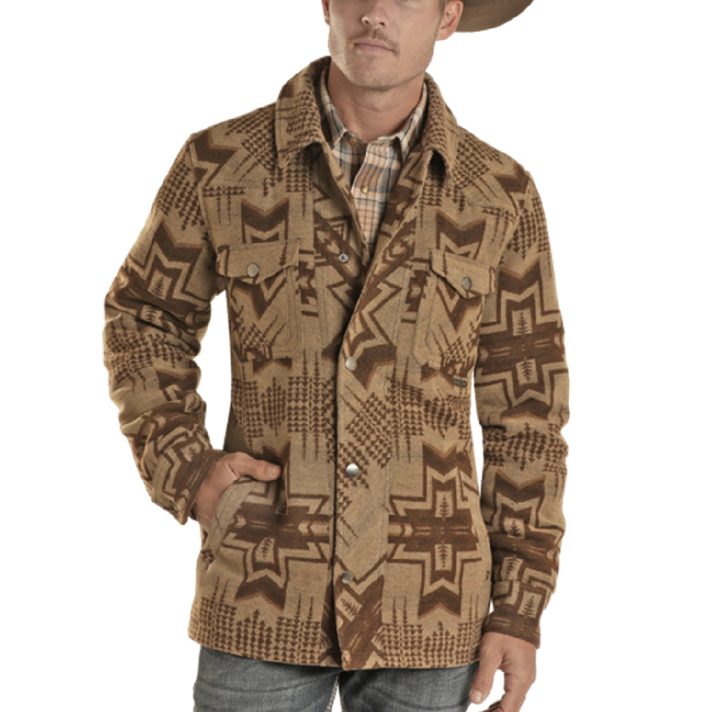 Powder River Mens Aztec Wool Commander Coat - Blanton-Caldwell