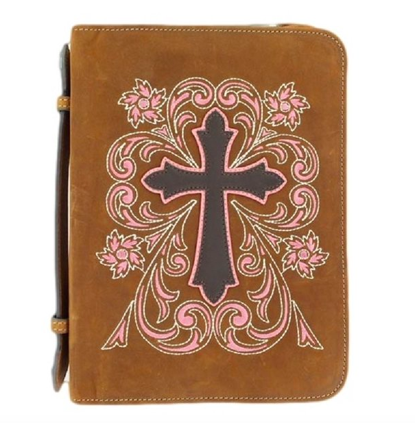 Large Cross Embroidered Bible Cover - Blanton-Caldwell