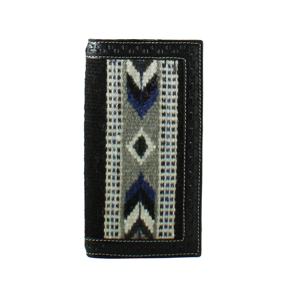 3D Woven Tooled Black Rodeo Wallet - Blanton-Caldwell