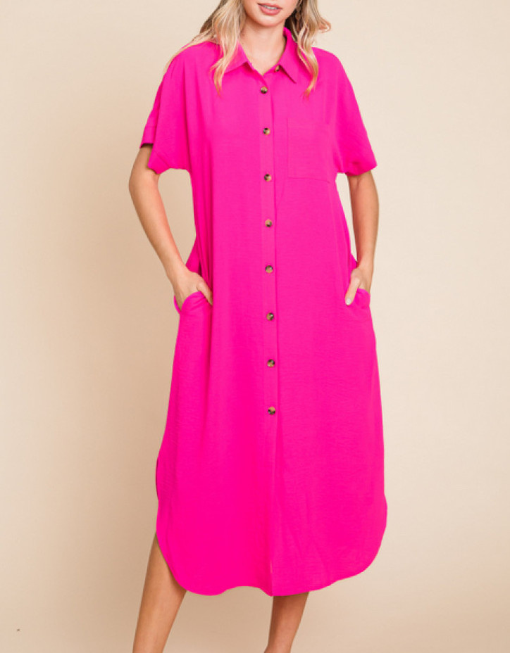 Asha Solid Midi Dress - Blanton-Caldwell
