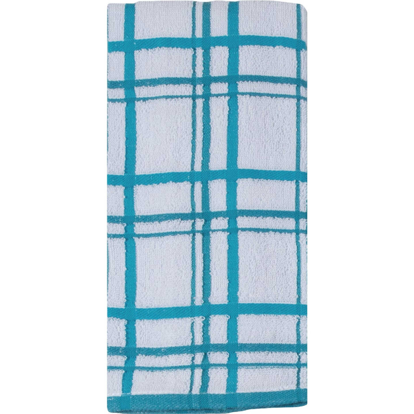 Windowpane 2 Piece Terry Towels - Peacock - Blanton-Caldwell