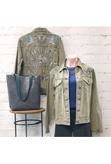 Happy Embroidered Denim Jacket - Blanton-Caldwell