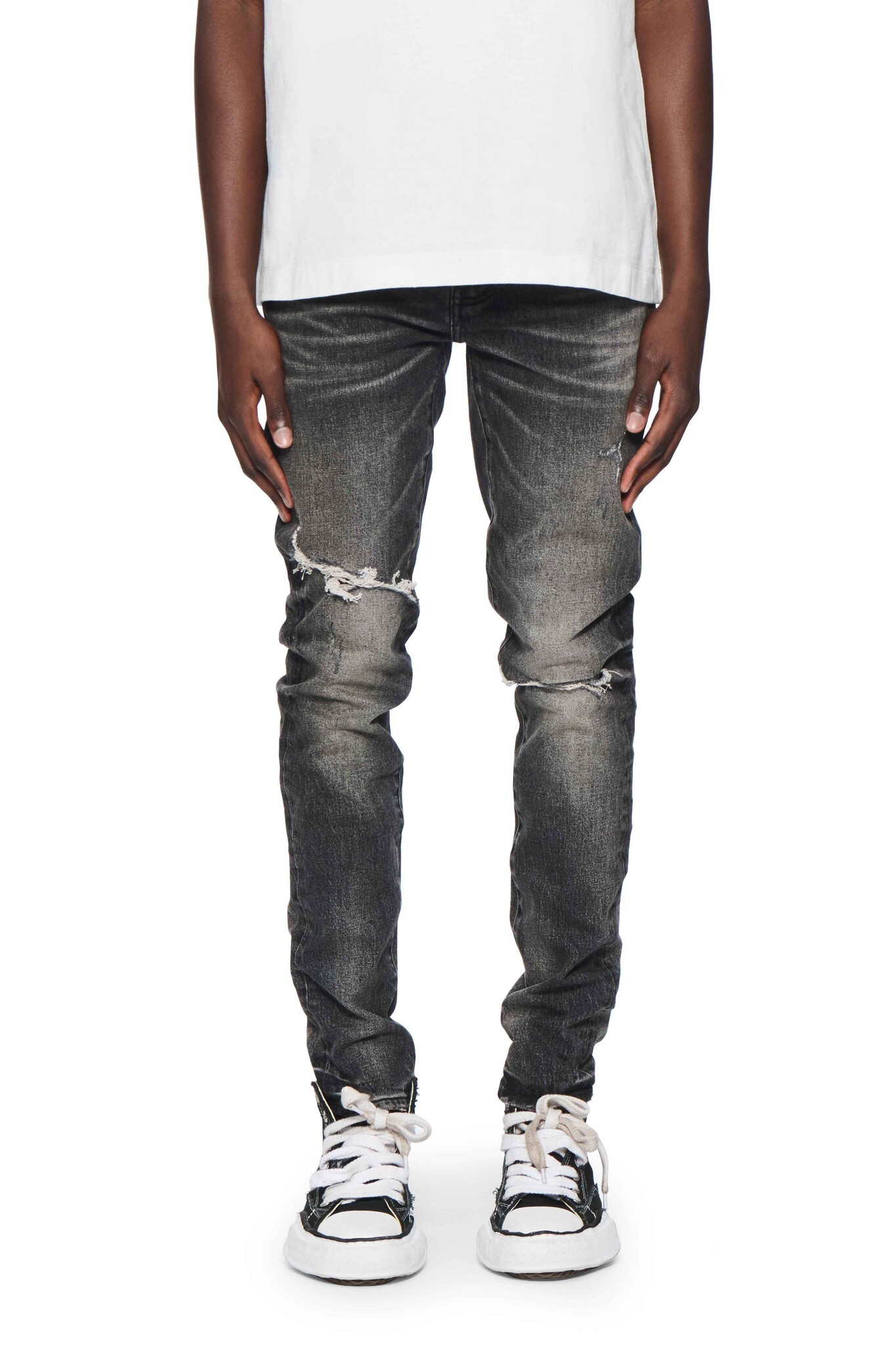Purple Brand Week Old Wash Skinny Denim Pant 'Black|P001 Purple Brand Week Old Wash Skinny Denim Pant 'Black|P001