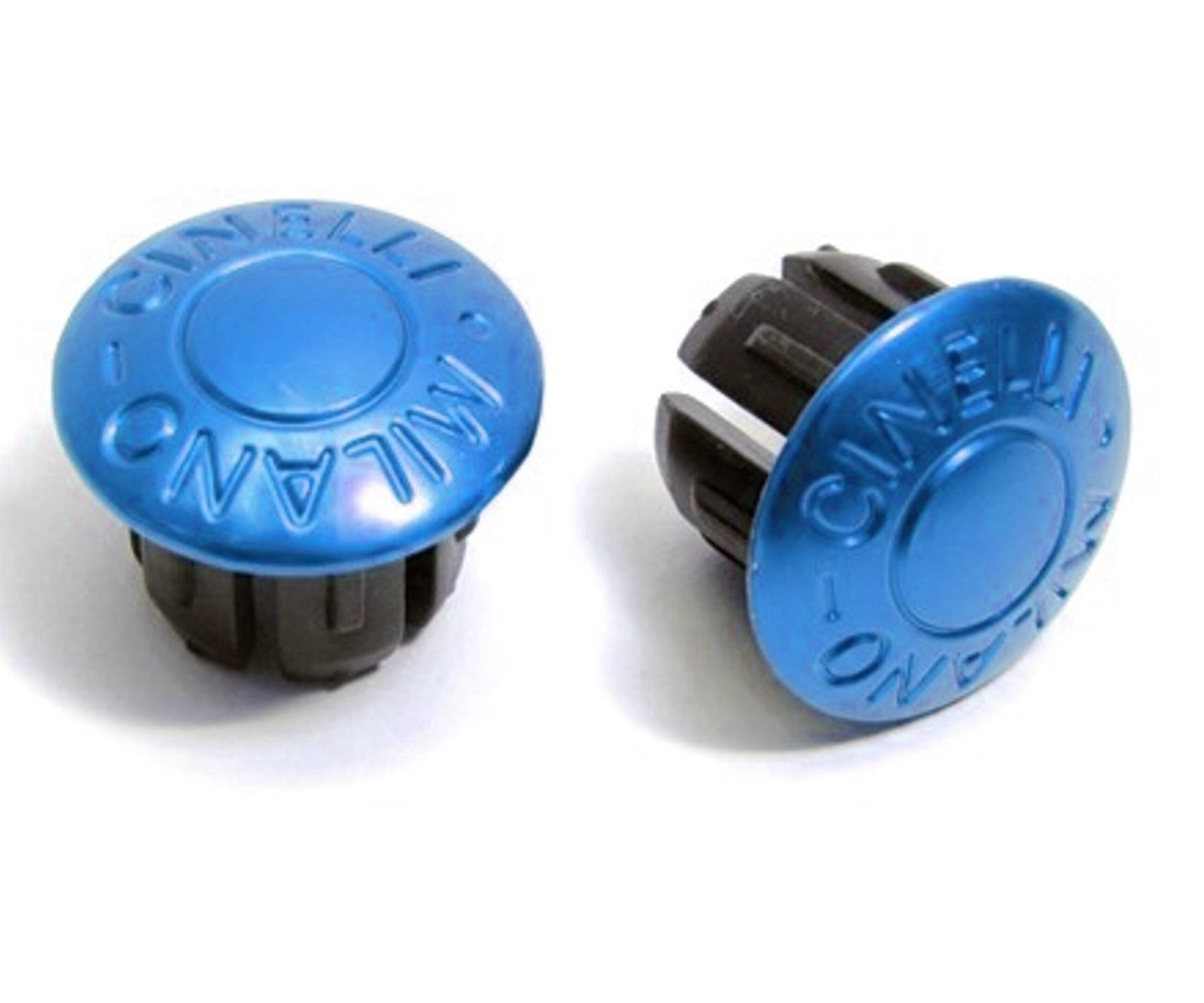 Cinelli Metal Bar End Caps - Milano Blue - Bike and Brew