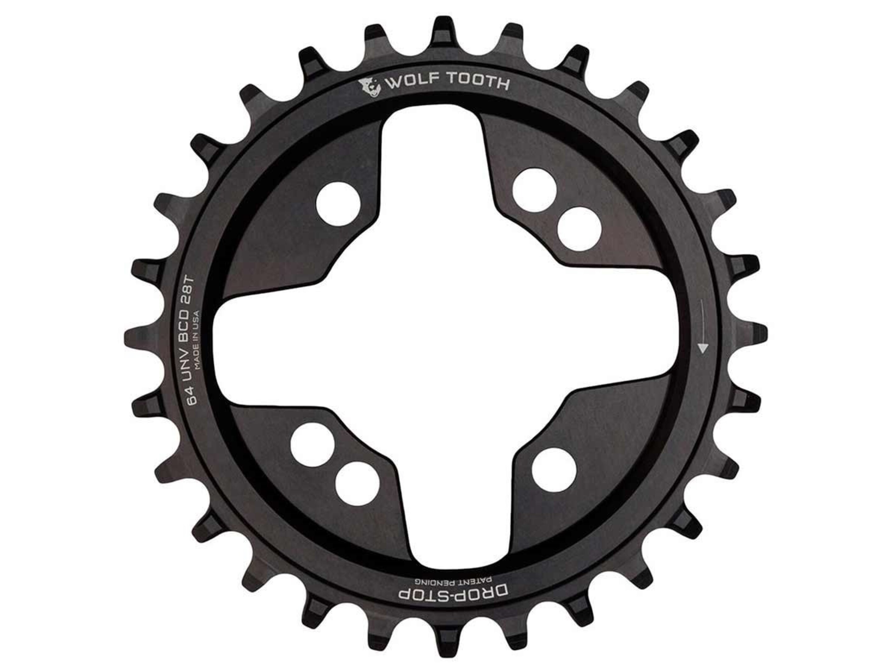 Wolftooth, BCD 64mm Universal, 28T Chainring, 9-11sp, BCD: 64, Aluminum ...