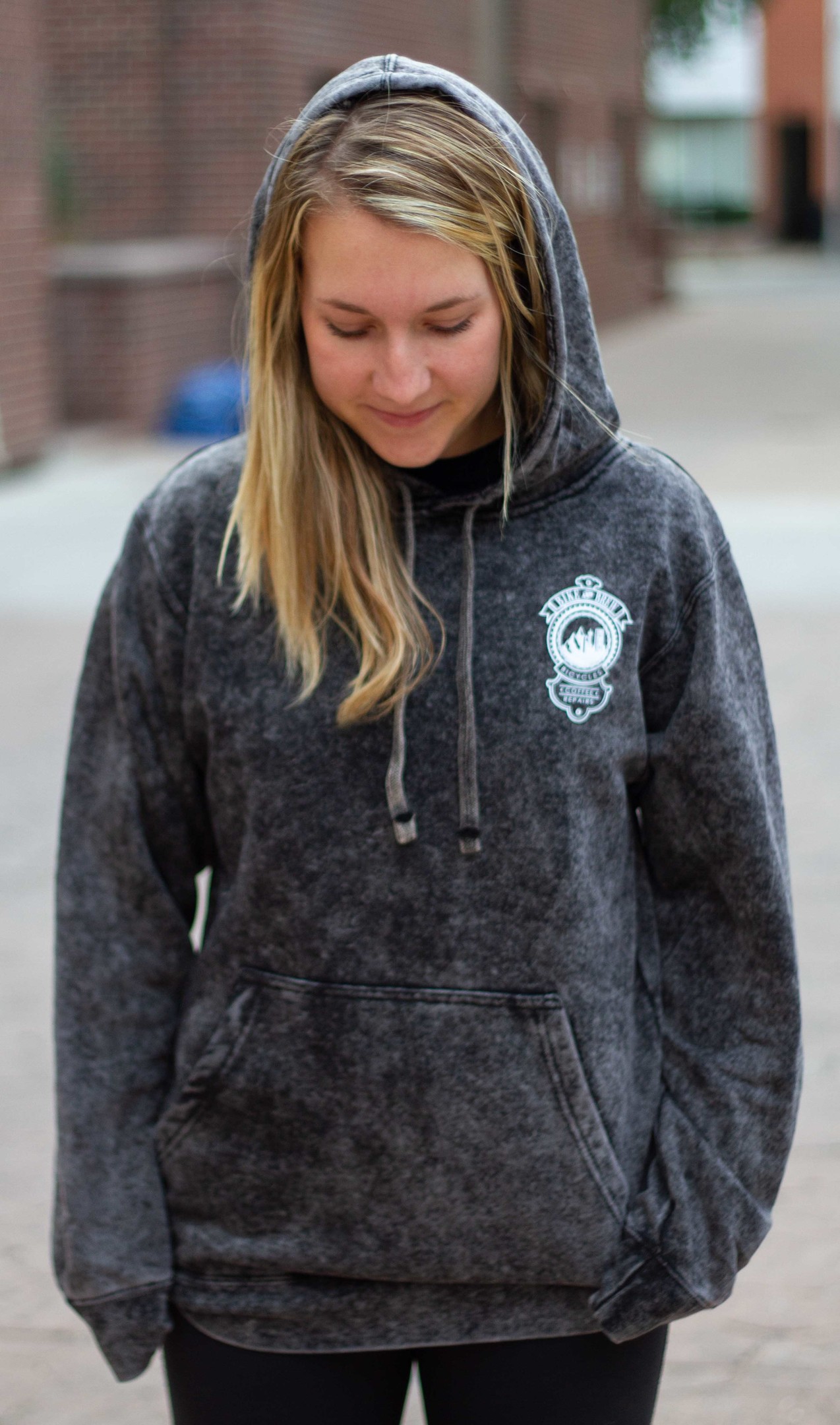 Bike and Brew Hoodie Skully Faded Grey - Bike and Brew