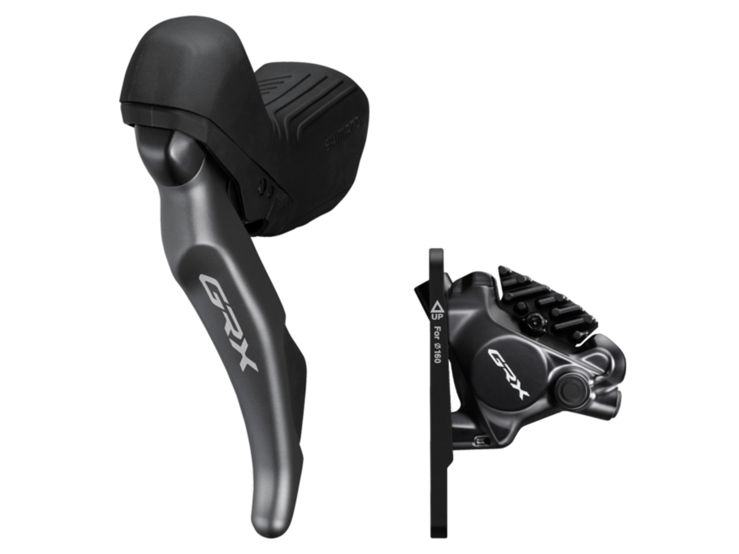 Shimano GRX ST-RX820 Front Shifter and Brake Caliper Flat Mount 140mm ...