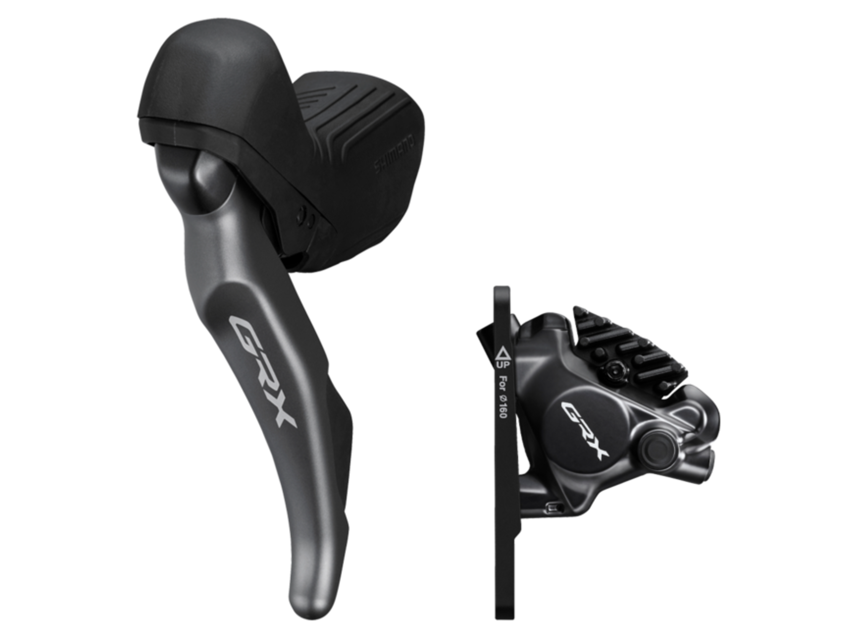 Shimano GRX ST-RX820 Front Shifter and Brake Caliper Flat Mount 140mm - Bike and Brew