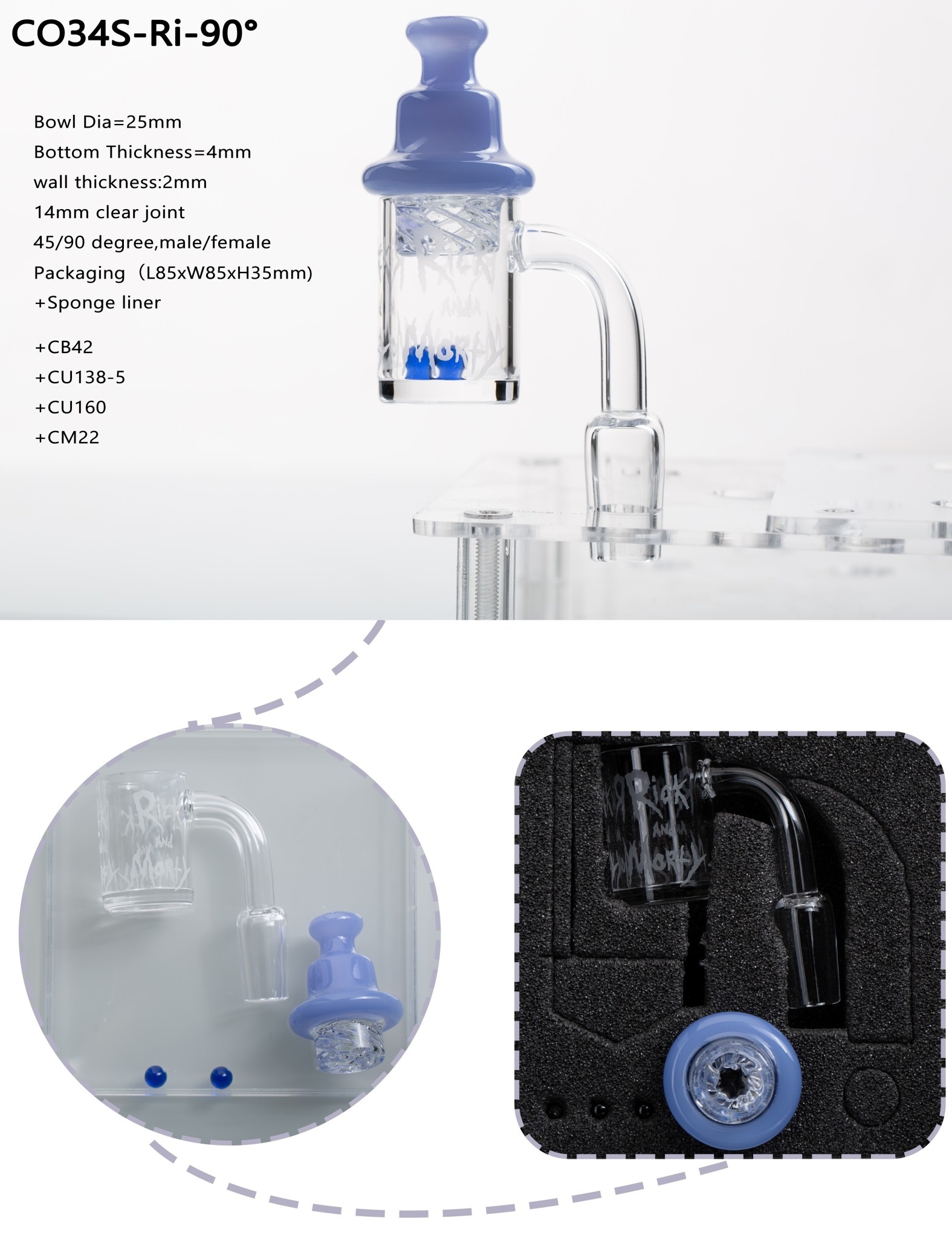 RICK&MORTY 14MM BANGER (CO345-RI) - Radical Vape Shop