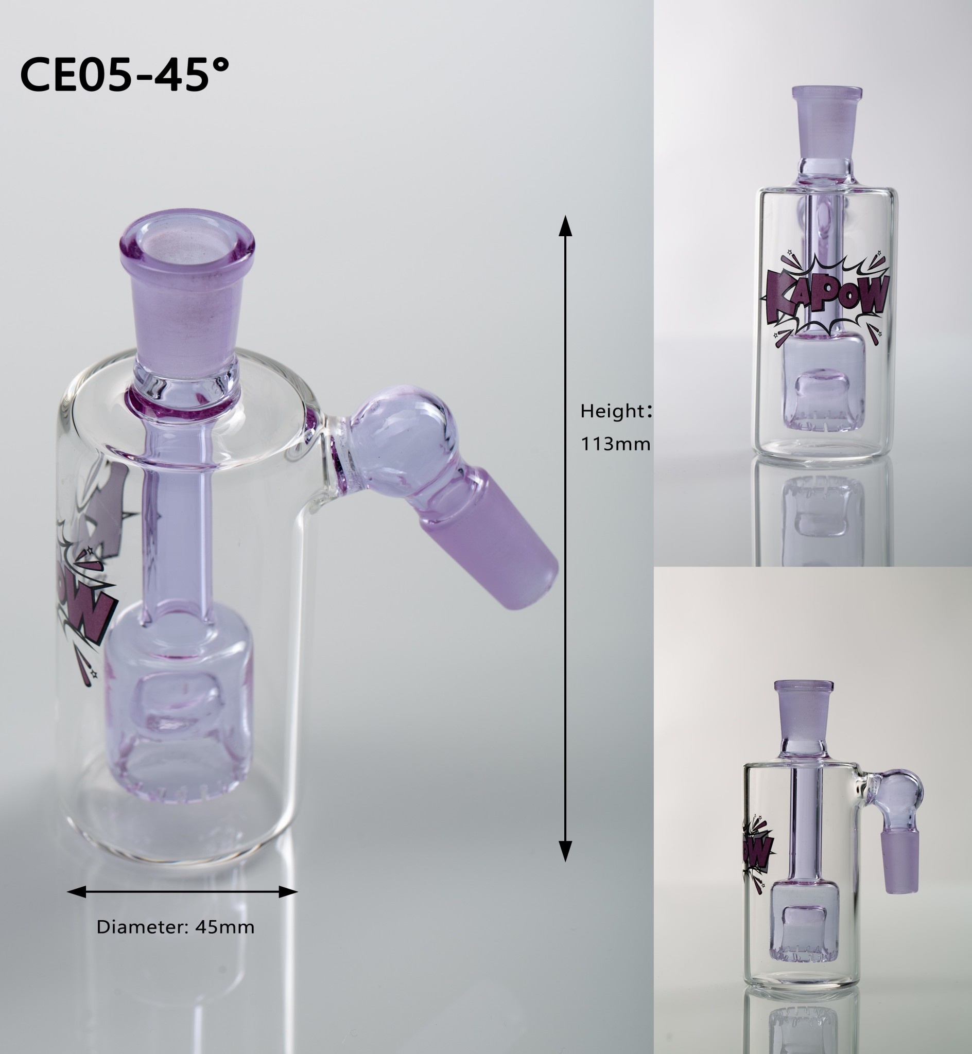 KAPOW ASH CATCHER SHOWERHEAD 90 DEGREE 14MM CE05 - Radical Vape Shop