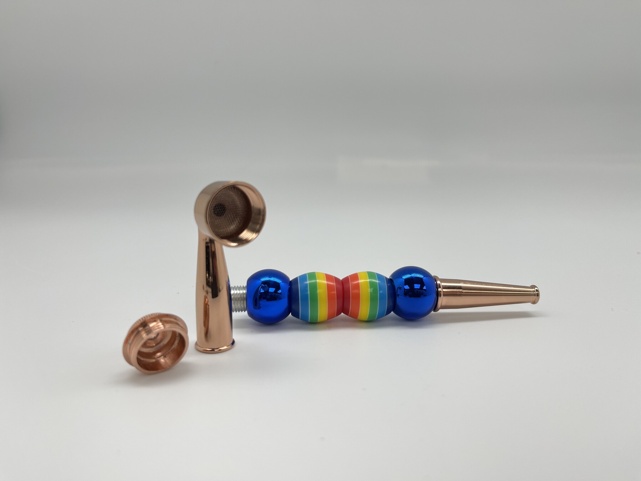 COLOURFUL PORTABLE BEAD METAL PIPE - Radical Vape Shop
