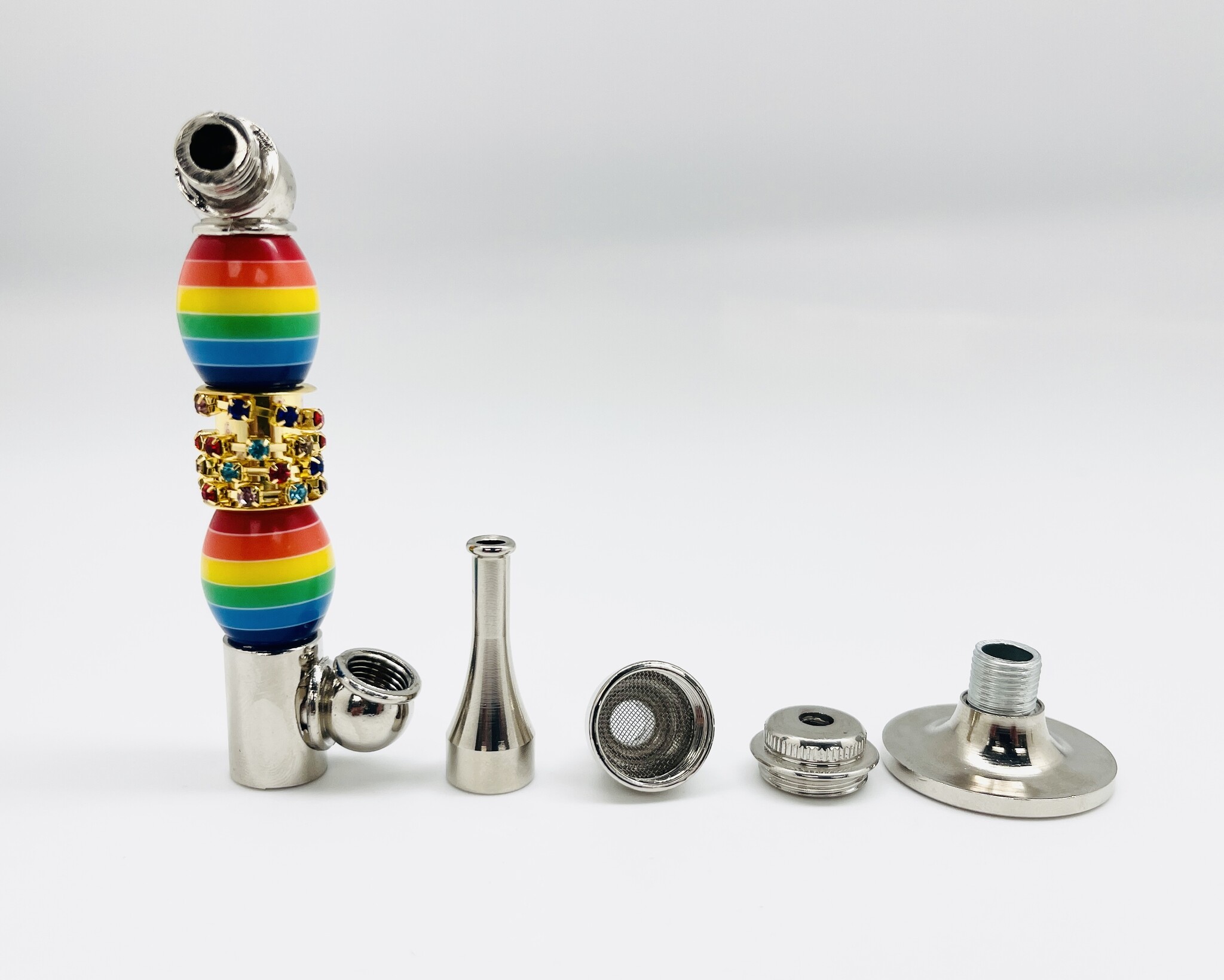 METAL PIPE-NICKET STAND UP WITH DIAMOND HOOKEH STYLE - Radical Vape Shop