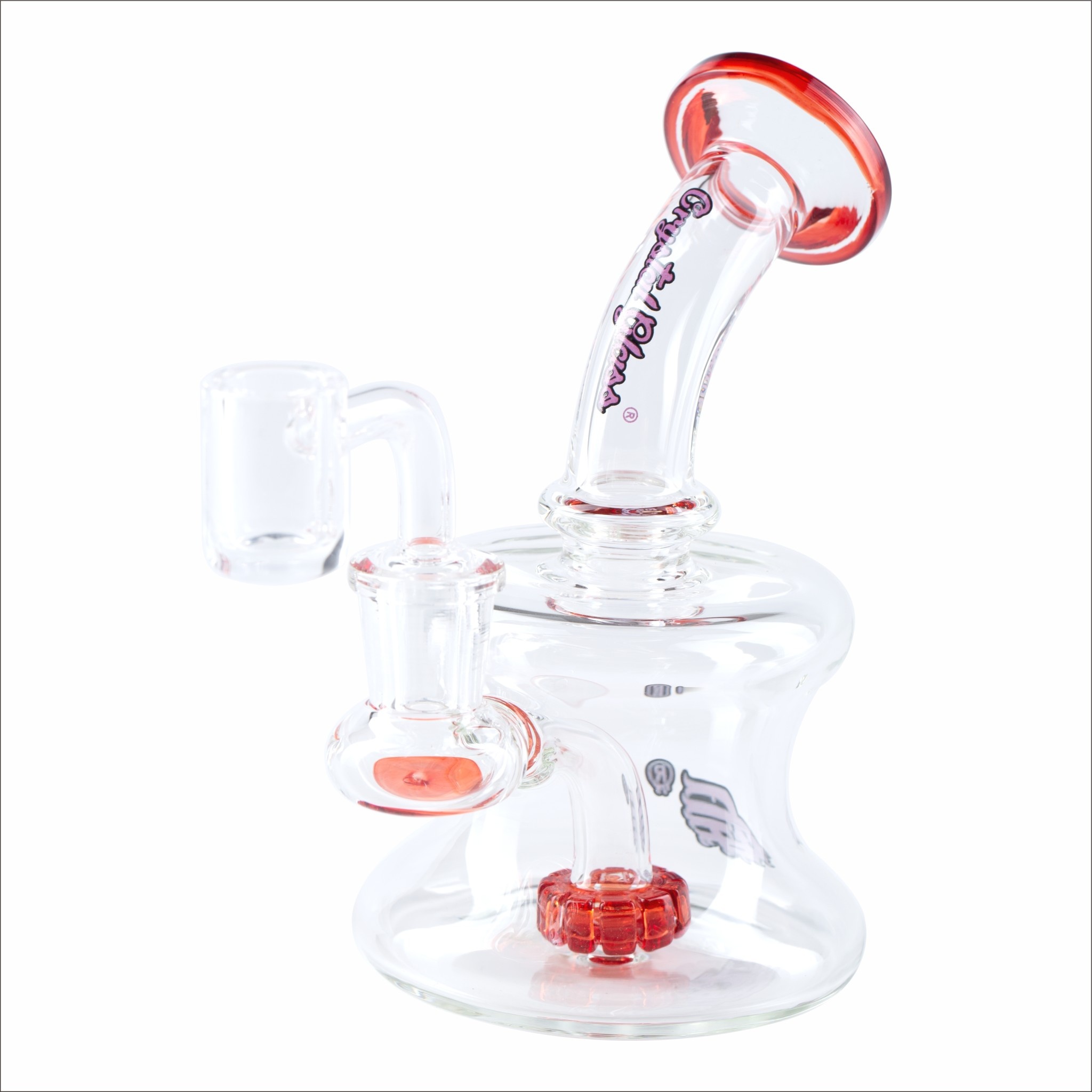 CRYSTAL GLASS Mini Hourglass Rig 5.7" C6096 - Radical Vape Shop