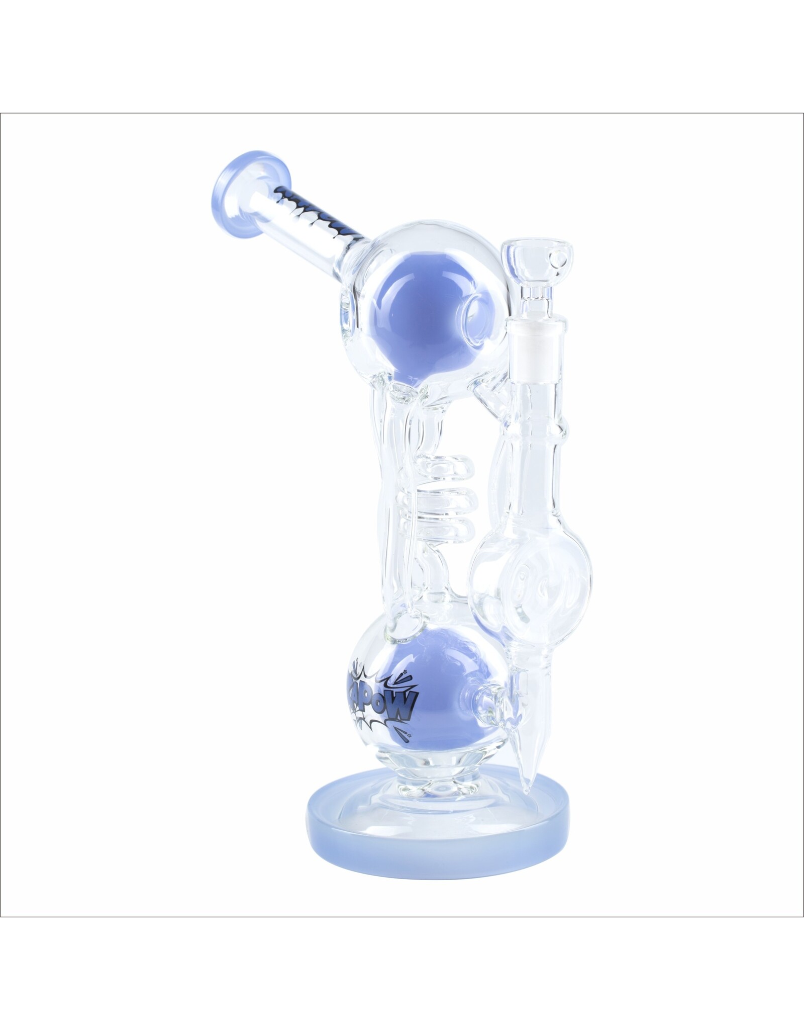 Kapow Lookah 12" dobble balls perc 3-Arm Recycler Glass Water Pipe ...