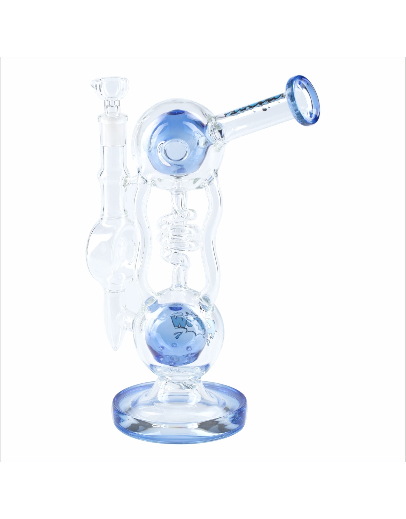 Kapow Lookah 12" dobble balls perc 3-Arm Recycler Glass Water Pipe ...
