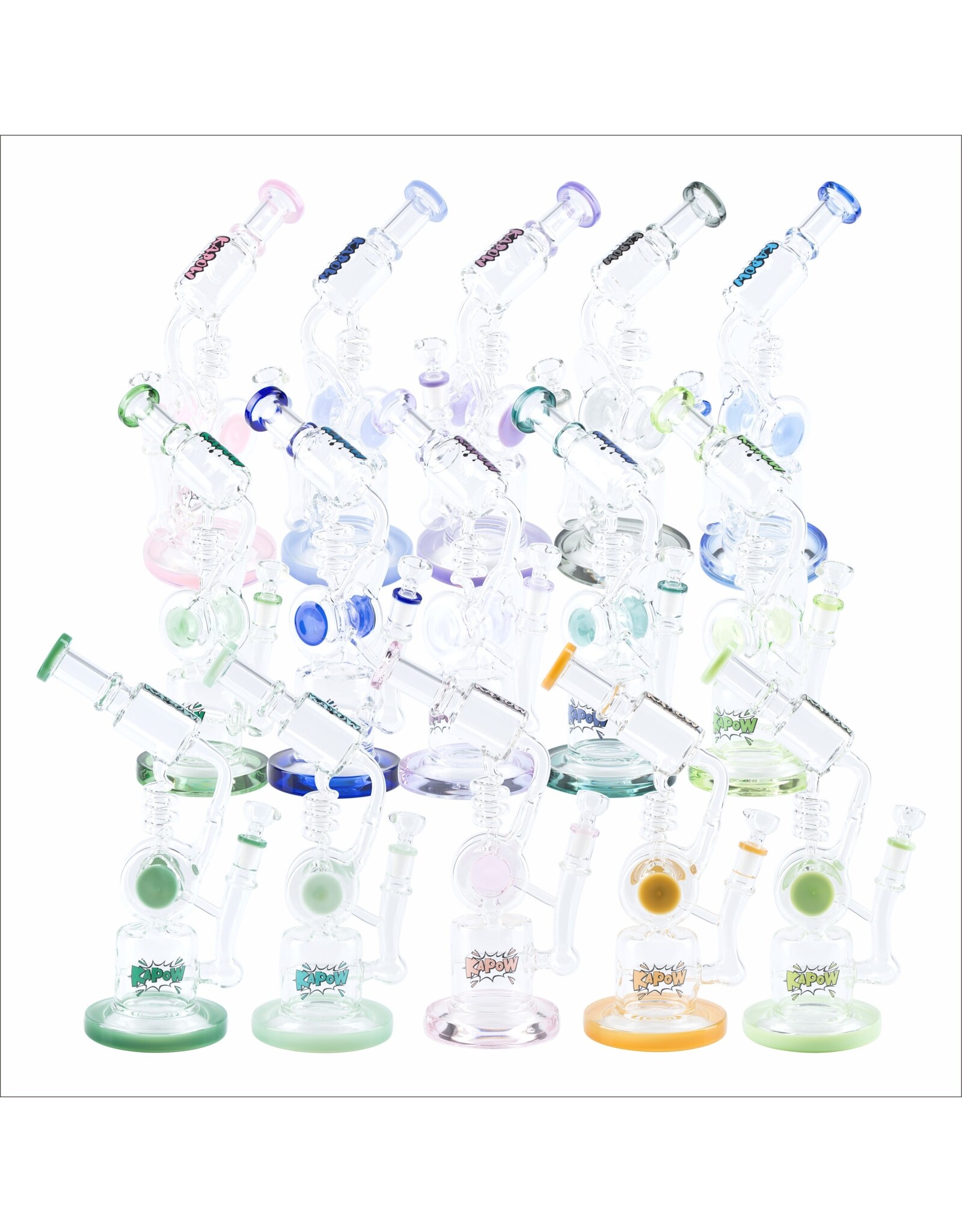 Kapow 12" Lookah® RECYCLER Inline COIL Perc BONG Glass Water Pipe C1615 ...