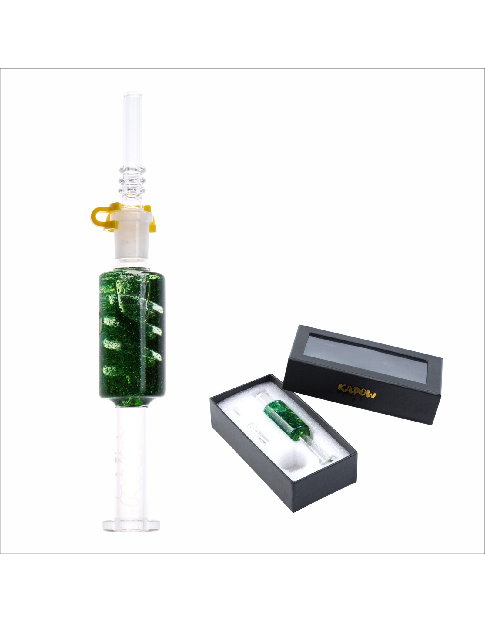Kapow Smoking Hookah accessory Glass nectar collecter with color powder ...