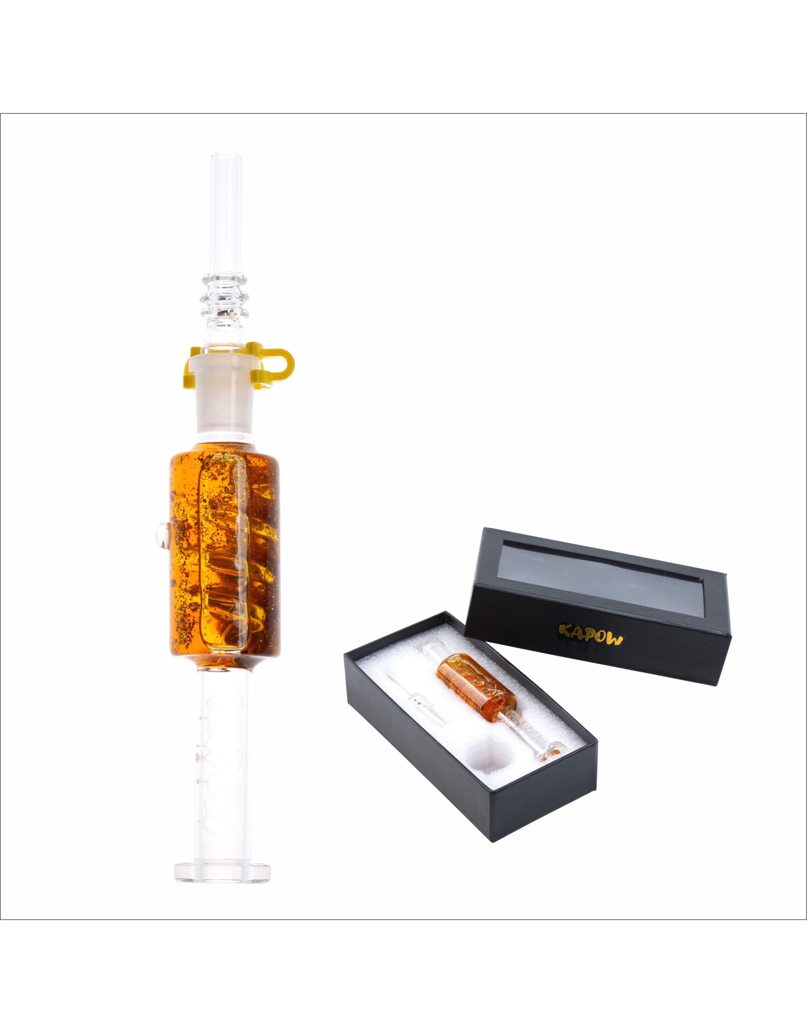 Kapow Smoking Hookah accessory Glass nectar collecter with color powder ...