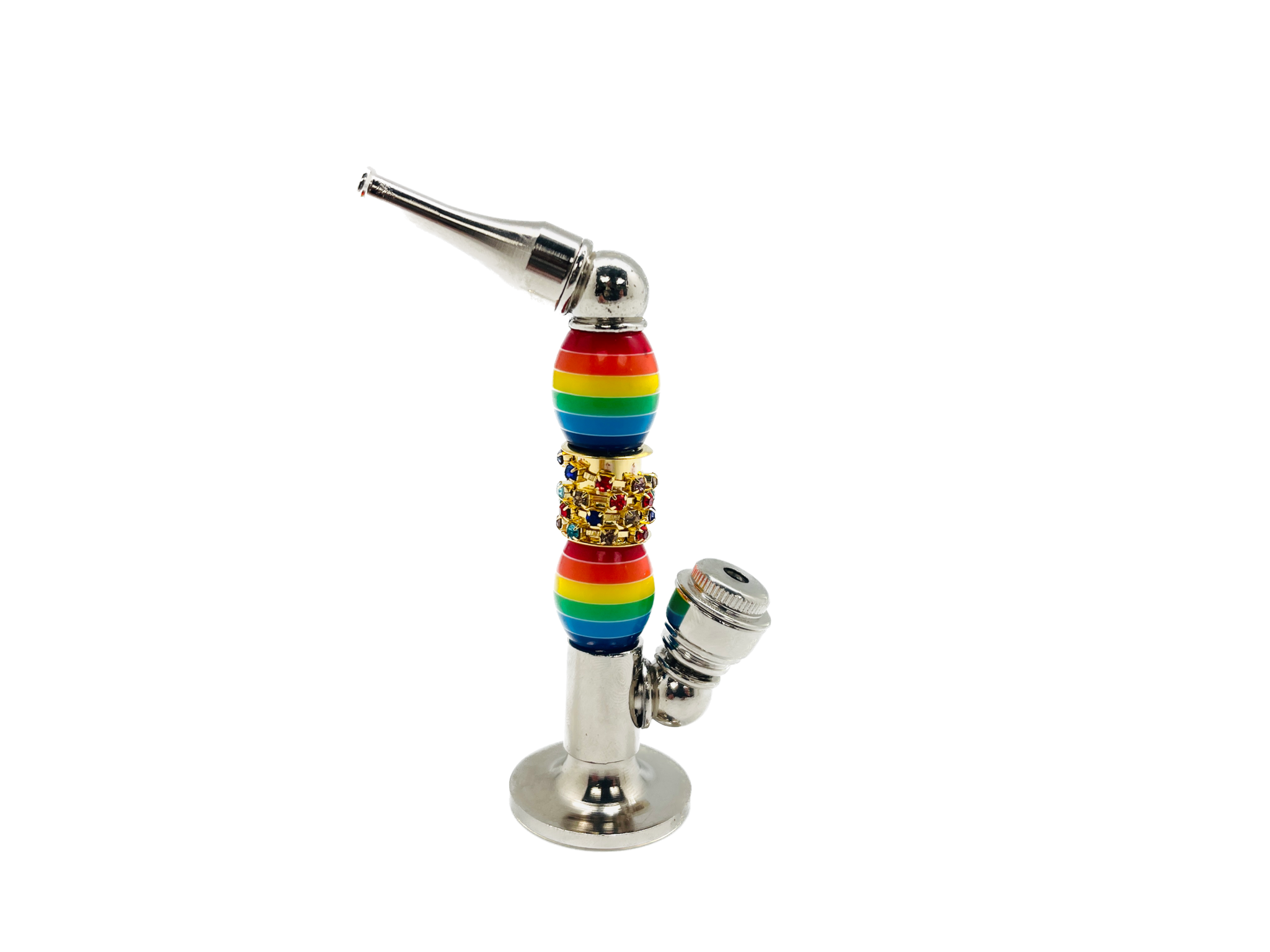 METAL PIPE-NICKET STAND UP WITH DIAMOND HOOKEH STYLE - Radical Vape Shop