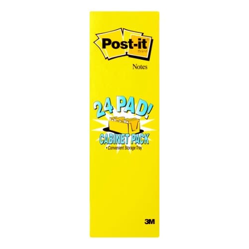 Post-it NOTES-POST-IT, CABINET PACK 3X3 YELLOW 24/PACK - NSIXTY Trading ...