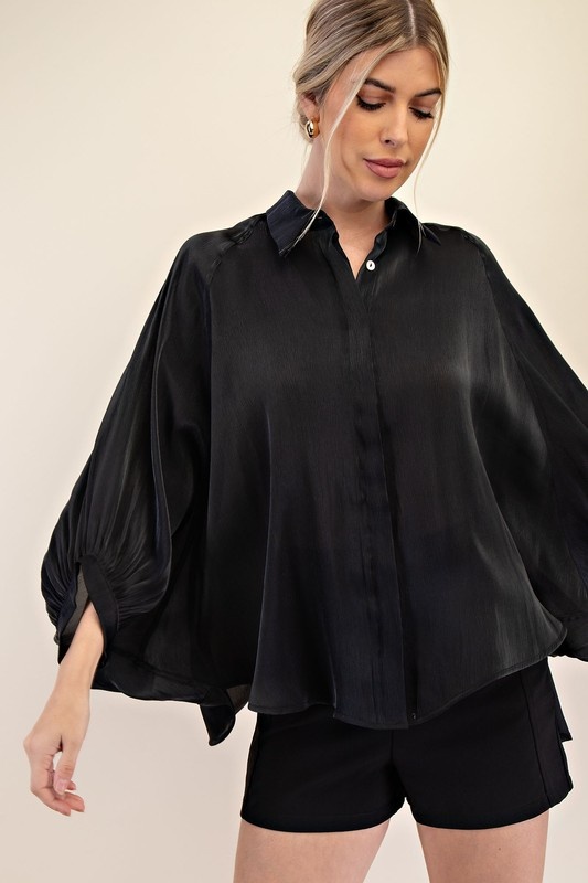 Wide slv blouse 7634 - Towne Boutique