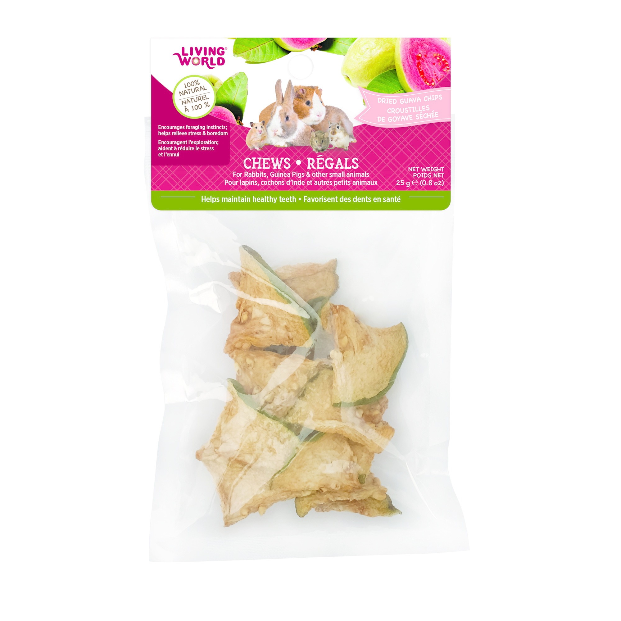 LIVING WORLD Small Animal Chews Dried Guava Chips 25g - Roger's ...