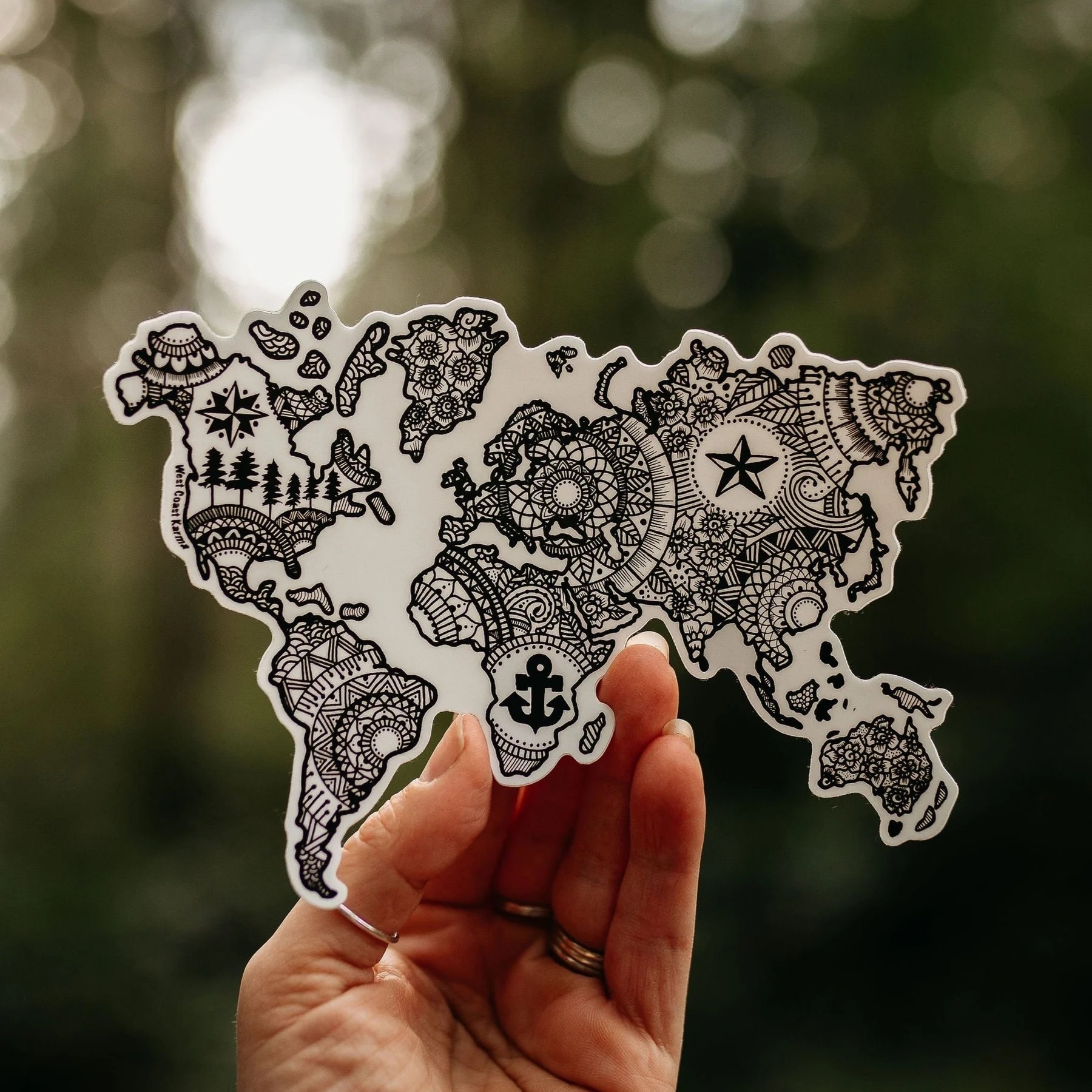 Mandala World Map Sticker - Cultured Coast