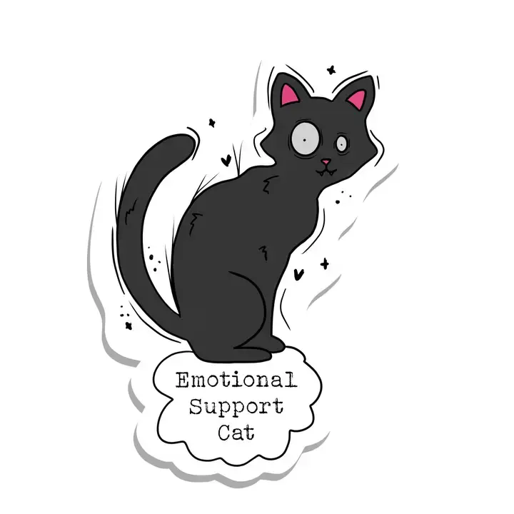 Rebel and Siren Emotional Support Cat Sticker - Cultured Coast