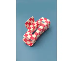 Jumbo Checkered Hair Clip - Cultured Coast