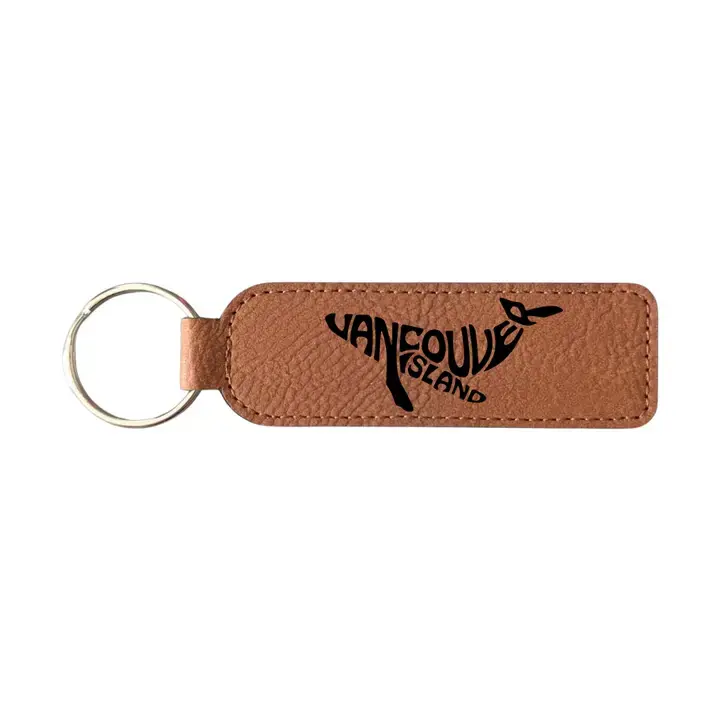 Vancouver Island Whale Keychain Rawhide - Cultured Coast