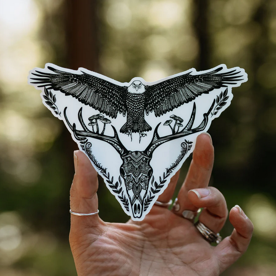 West Coast Karma Eagle Deer Skull Sticker - Cultured Coast