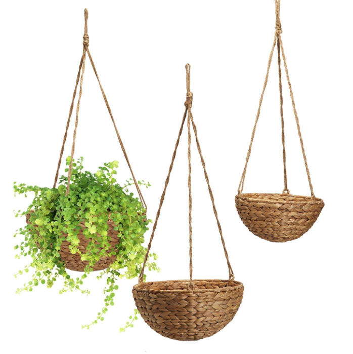 Rice Nut Weave Round Hanging Basket - Tide & Table