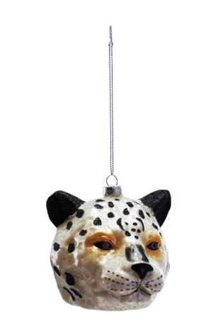 Mercury Glass Cheetah Head Ornament - Tide & Table