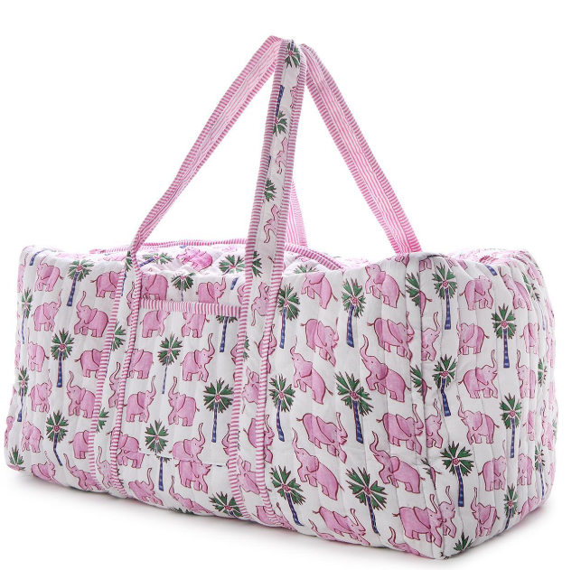 Lucky Elephant Quilted Weekender - Tide & Table