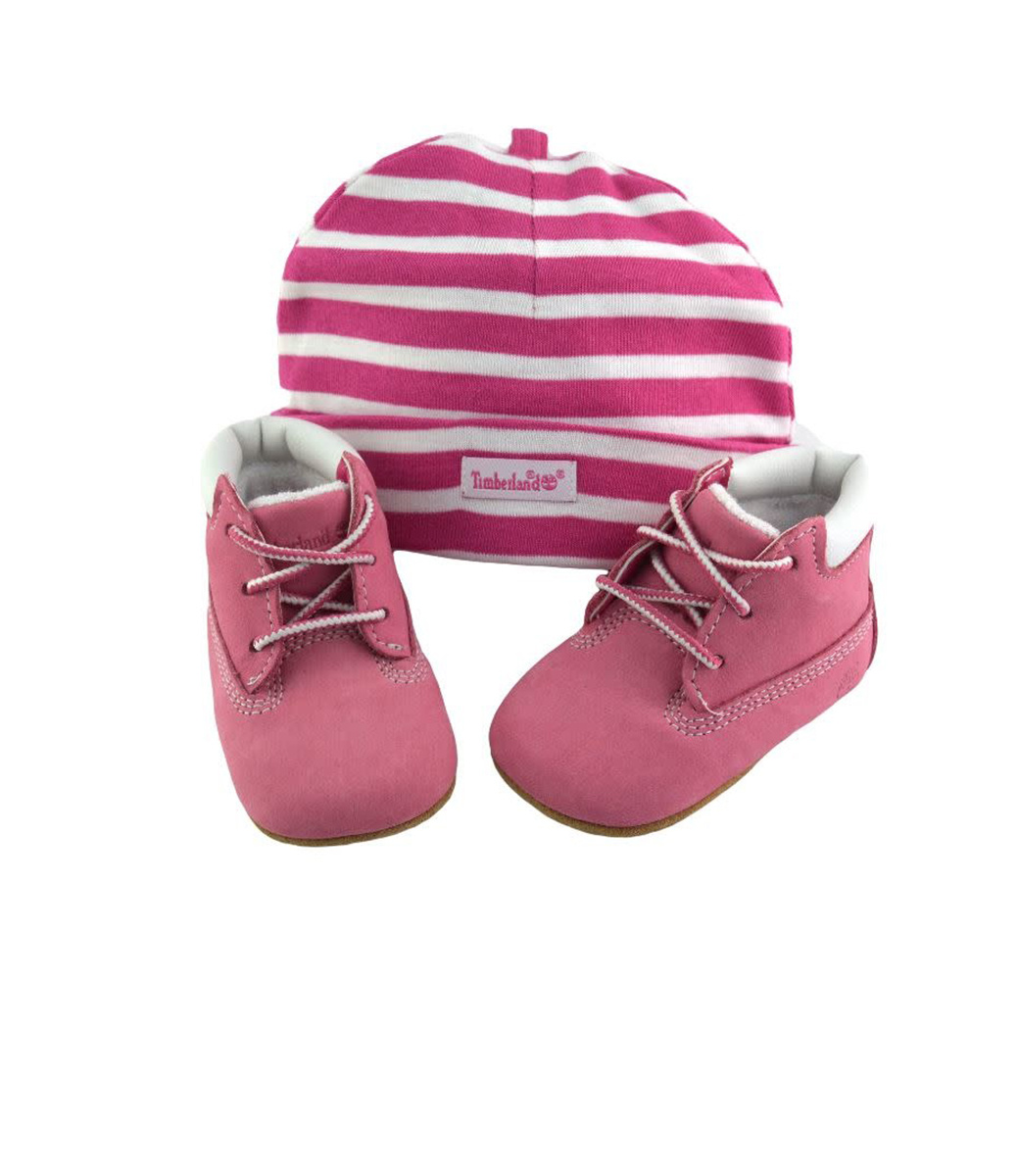 Timberland Infant Crib Bootie with Hat Set Pink - Laura-Jo Shoes