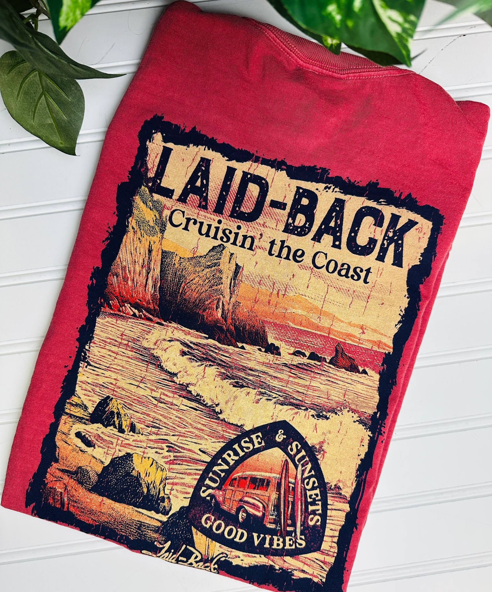 Laid Back Chaos Coastal Woodie T-Shirt - The Clothes Mine